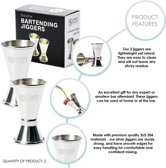 2 PACK COCKTAIL Jiggers Stainless Steel Drinks Measure Pub Bar Bartender Spirits £9.99 - PicClick UK