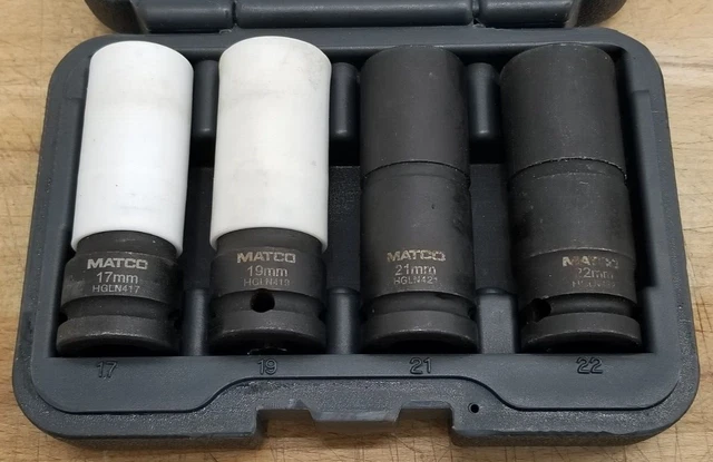 MATCO TOOLS HGLN4 1/2" Drive 4pc Hex Grip Lug Nut Extractor Set - USED ...