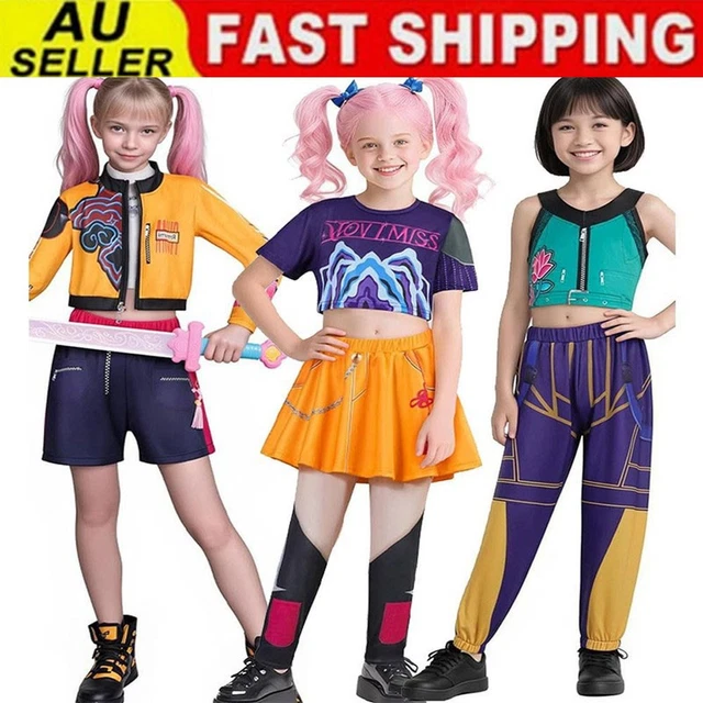 KIDS GIRLS K-POP: Demon Hunters Rumi Mira Zoey Cosplay Costume Dress Book Week $39.99 - PicClick AU
