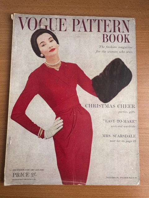 VOGUE PATTERN BOOK December January 1955 - 1956 vintage 1950s 1959's ...