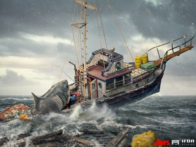 JAWS DEMI ART Scale 1/20 Statua Jaws Attack 104 cm IRON STUDIOS EUR 3. ...
