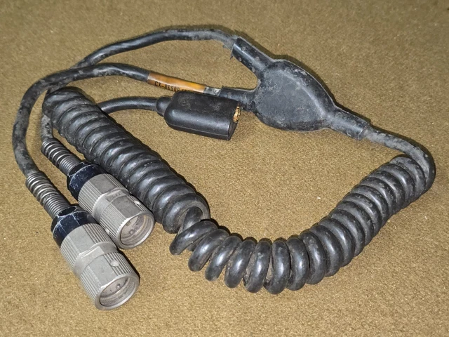 WWII US ARMY CX-8605BGR Y Headphone Coil Cord UNTESTED £20.77 - PicClick UK