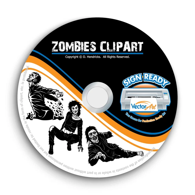 ZOMBIES CLIPART-VECTOR CLIP Art-Vinyl Cutter Plotter Images &T-Shirt ...