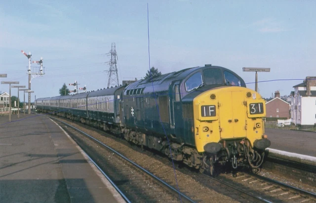 DIESEL TRAIN PHOTO Railway Picture Br Blue Class 37 Photograph Loco ...