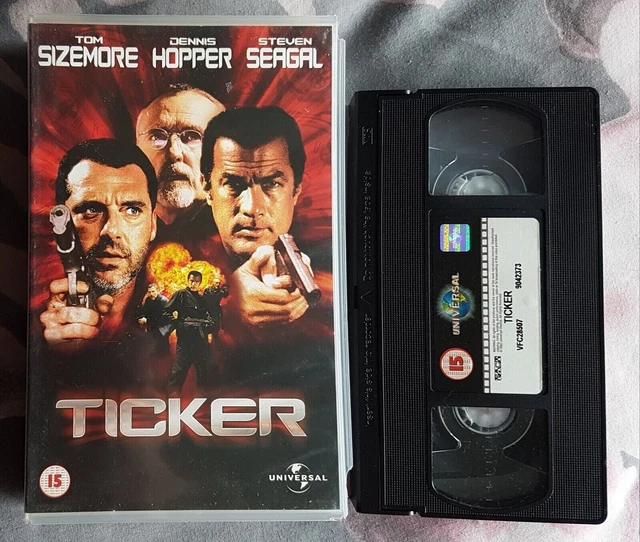 TICKER (VHS) BIG BOX - Steven Seagal + Dennis Hopper +Jaime Pressly ...