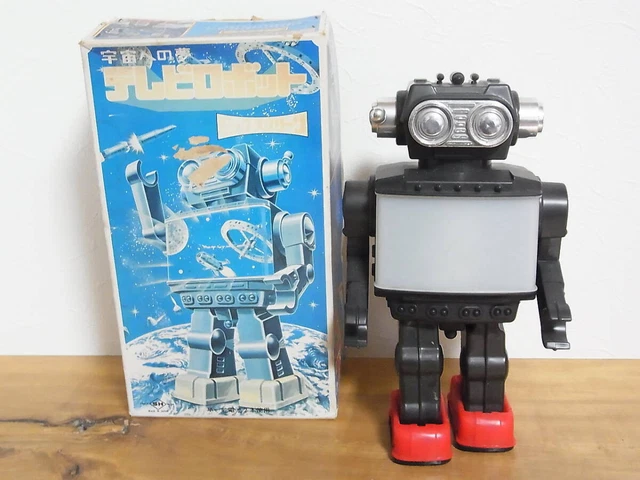 HORIKAWA TOY TIN Toy Dreams of Space TV Robot Big Screen W/BOX F/S ...