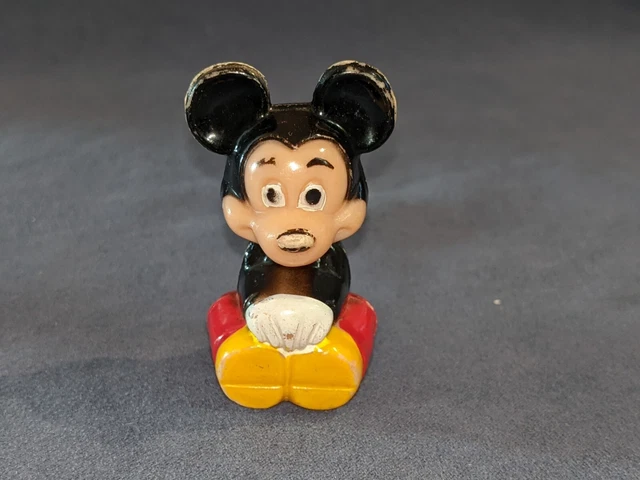 VINTAGE MICKEY MOUSE Sitting Walt Disney Plastic Toy Figure Hong Kong ...