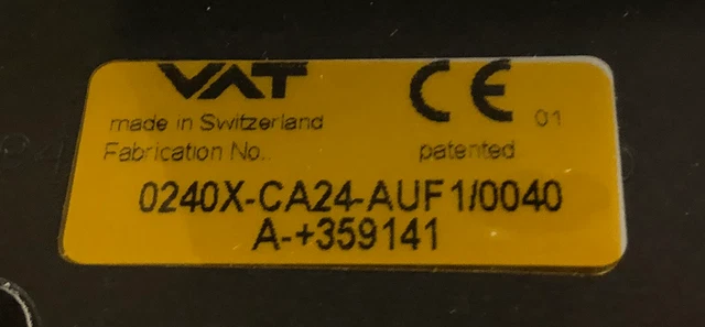 VAT 0240X-CA24-AUF1/0040 RECTANGULAR Wafer Transfer Vacuum AMAT Gate ...