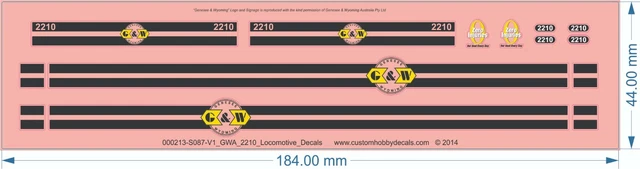 GWA 22-CLASS LOCOMOTIVE Decals - HO (1/87) N (1/160) - Water Decal EUR ...