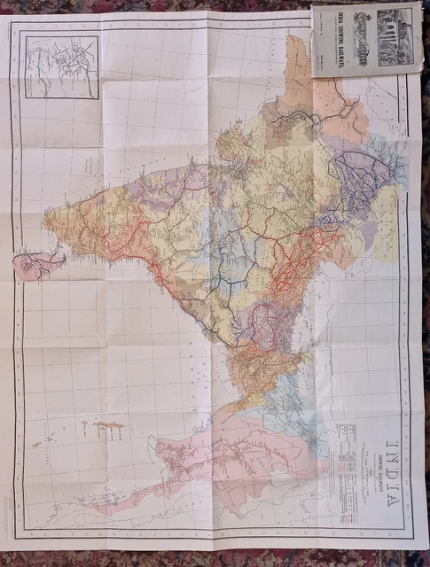 MAP OF INDIA Showing Railways - Open And Under Construction On 31St ...