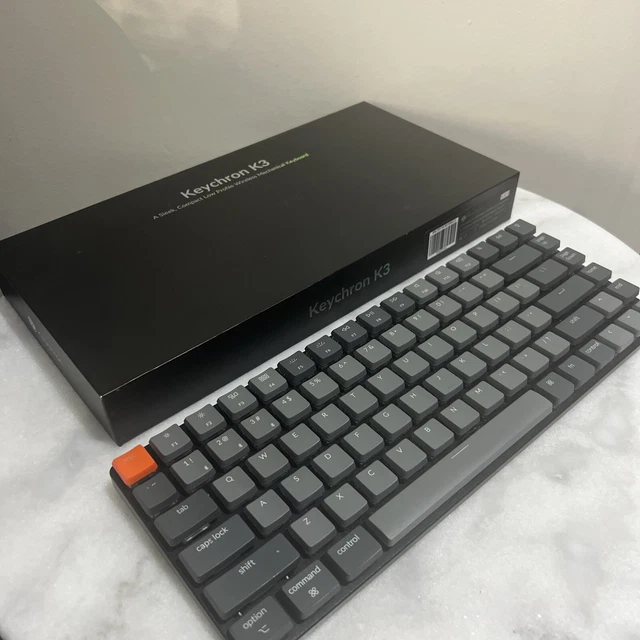 KEYCHRON K3 LOW-PROFILE Bluetooth Wireless Keyboard White Backlit ...