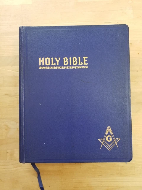 VINTAGE 1955 MASONIC HOLY BIBLE Red Letter Ed.Masonic Edition ...