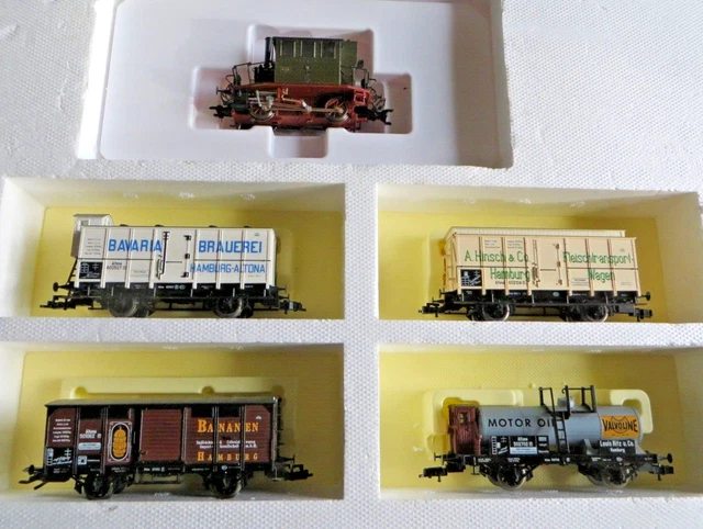 TRIX 21218 H0 Train Set Freight With Steam Locomotive " Glass Box " The ...