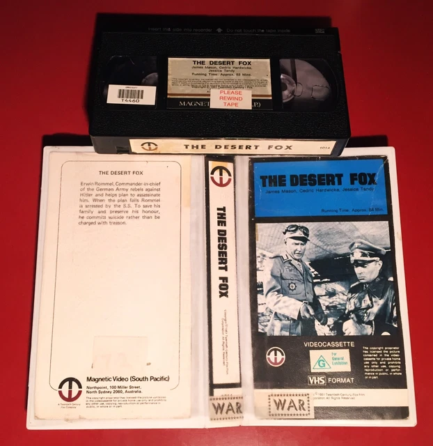 *THE DESERT FOX vhs MAGNETIC VIDEO rare WW2 war biopic Rommel ex-rental ...