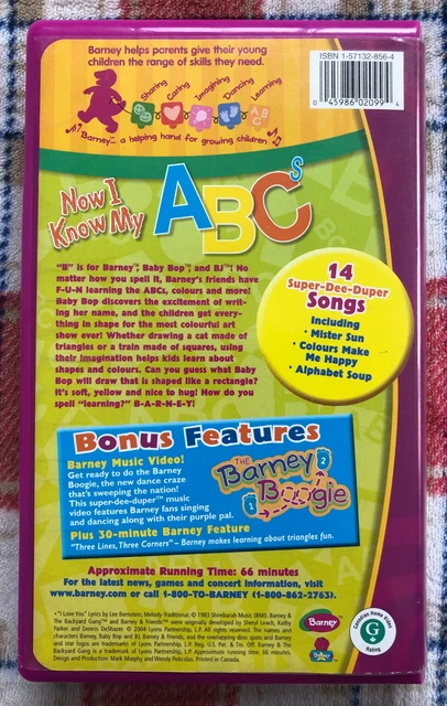 BARNEY: NOW I KNOW MY ABC'S [2004] {Canadian Clamshell} | VHS TAPE ...