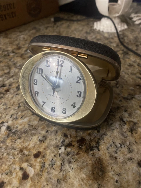 WESTCLOX VINTAGE 'TRAVEL Ben' Alarm Clock Black Clamshell, Luminous ...