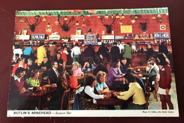 BUTLINS MINEHEAD UNUSED POSTCARD Exmoor Bar Front EX Rear VG+ John ...