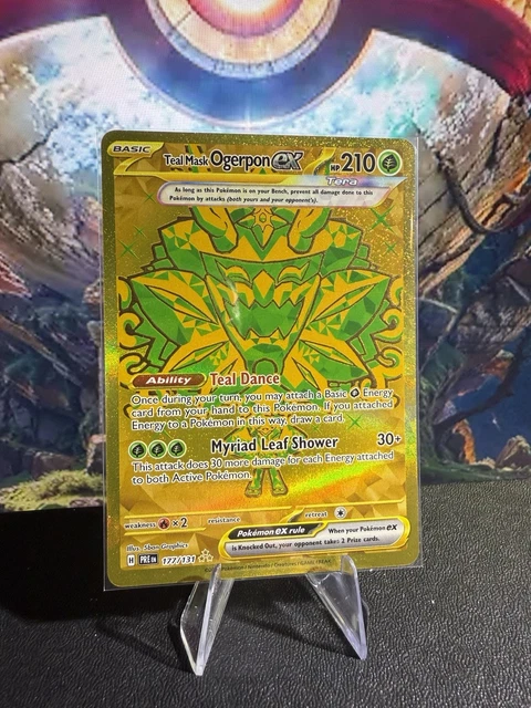 POKÉMON TCG TEAL Mask Ogerpon EX Prismatic Evolutions Card 177/131 Gold ...