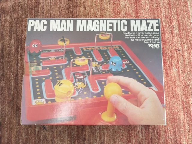 VINTAGE PAC MAN Magnetic Maze Game Tomy 1982 Game Complete w/ Box and ...