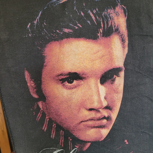 ELVIS PRESLEY PRINT On Cotton Fabric With Lined Backing Vintage £16.00 ...
