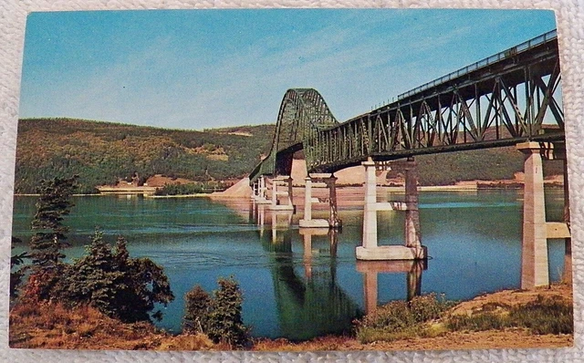 CHROME POSTCARD BRAS d'OR BRIDGE TRANS CANADA HWY CAPE BRETON NOVA ...