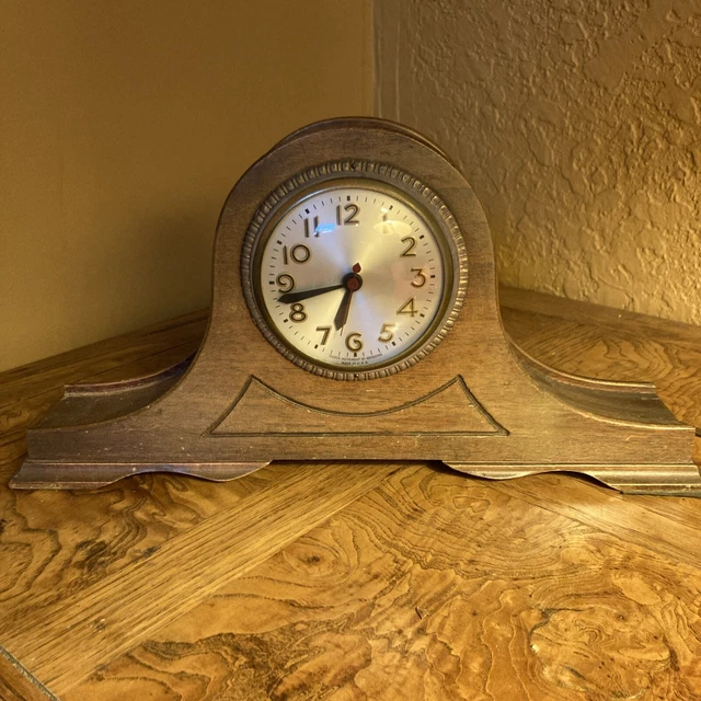 RARE MID CENTURY Sessions Mantle Shelf Clock wood 60 cycles 2 Watt ...