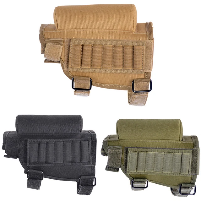 RIFLE SHOTGUN BUTTSTOCK Cheek Rest Shooting Pad Cartridges Holder Pouch ...