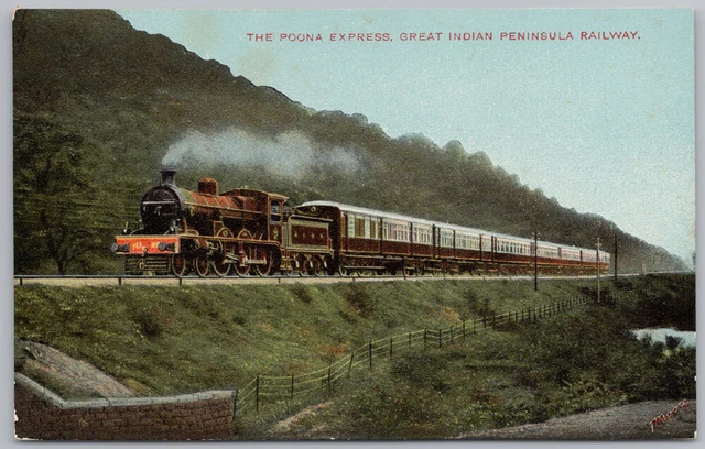 GREAT INDIAN PENINSULAR Railway The Poona Express Train Postcard £1.99 ...