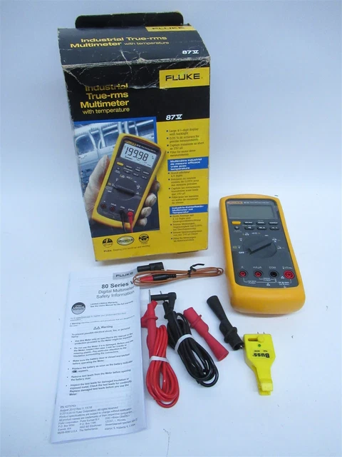 FLUKE 87V TRUE RMS Digital Multimeter with Test Leads GP3125257 $421.29 ...