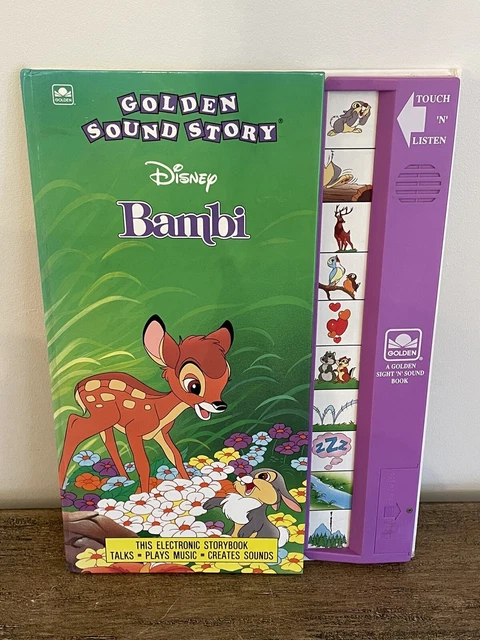DISNEY BAMBI 1991 Golden Sound Story Book Electronic Storybook Working ...