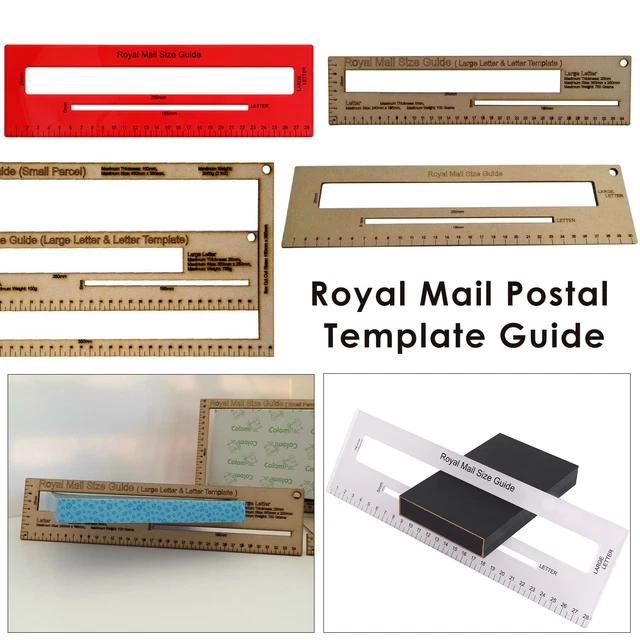 ROYAL MAIL SIZE Guide Letter Postal Template Postage Ruler PIP PPI Post ...
