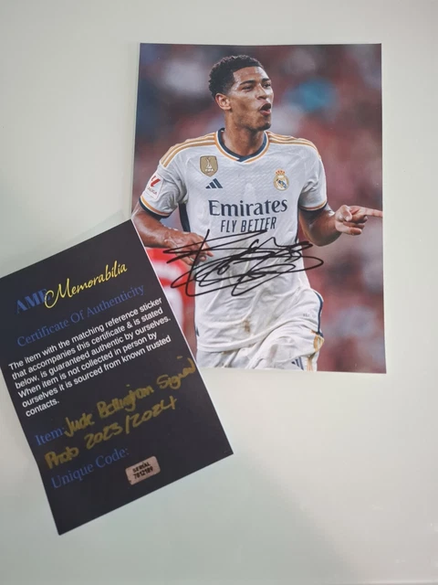 JUDE BELLINGHAM SIGNED photo with certificate £35.00 - PicClick UK