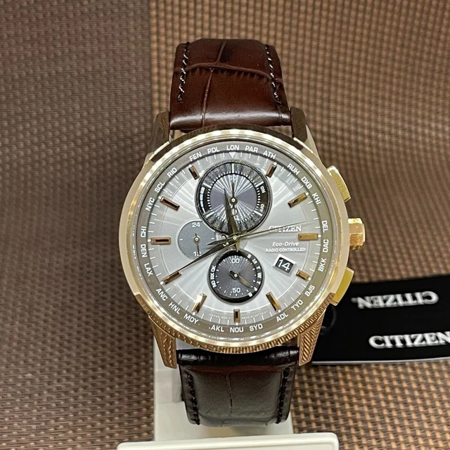 CITIZEN ECO-DRIVE AT8113-12H Chronograph Perpetual World Time Men's ...