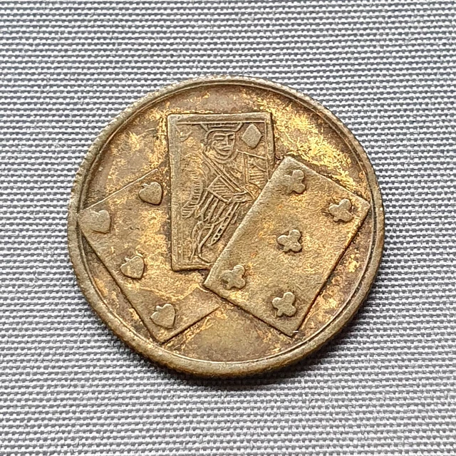 GETTONE DA GIOCO Queen Victoria Whist Marker metà XIX secolo 3 carte ...