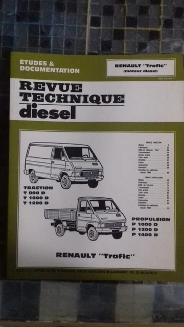 REVUE TECHNIQUE TRAFIC TRACTION T800D à T1200D et PROPULSION P1000D à ...