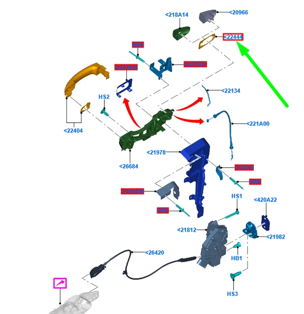 FORD RANGER T6 MK1 Front Door Handle Gasket 2240300 NEW GENUINE £18.00 ...