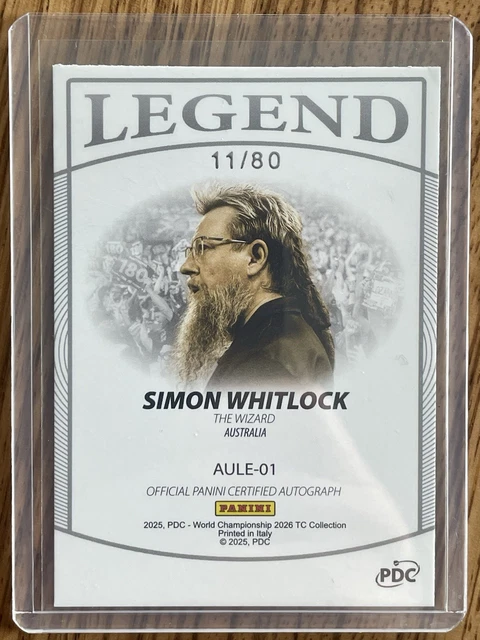 🔥 PANINI PDC World Championship 2026 Simon Whitlock AULE-01 Auto Pink ...