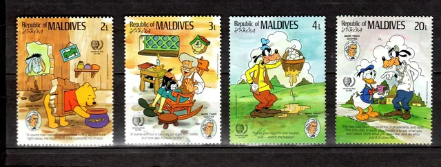 WALT DISNEY STAMPS,REP. Of Maldives, 1985, In Mint Nh Cond.,(4 Stamps ...