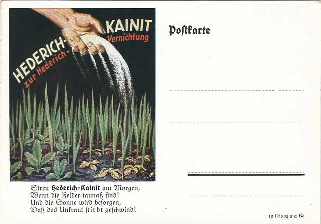 32/84 AK HEDERICH-KAINIT Unkraut Vernichtung Pflanzen Werbung Bauer EUR ...