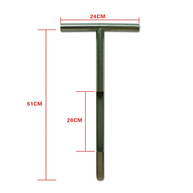 SOIL SAMPLER PROBE 20" Stainless Steel Tubular T style Handle Soil ...