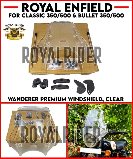 ROYAL ENFIELD &WANDERER PREMIUM WINDSHIELD" For Bullet 350/500 ...