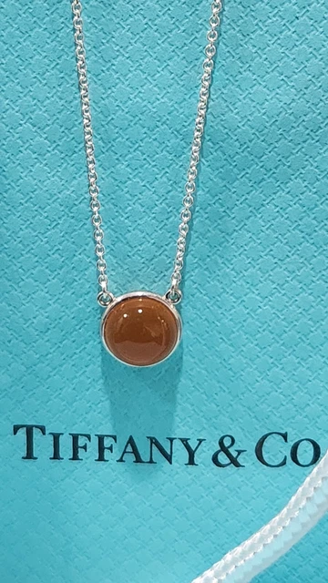 BRAND NEW TIFFANY & Co Color by The Yard Orange Necklace 18 Inch-Silver ...
