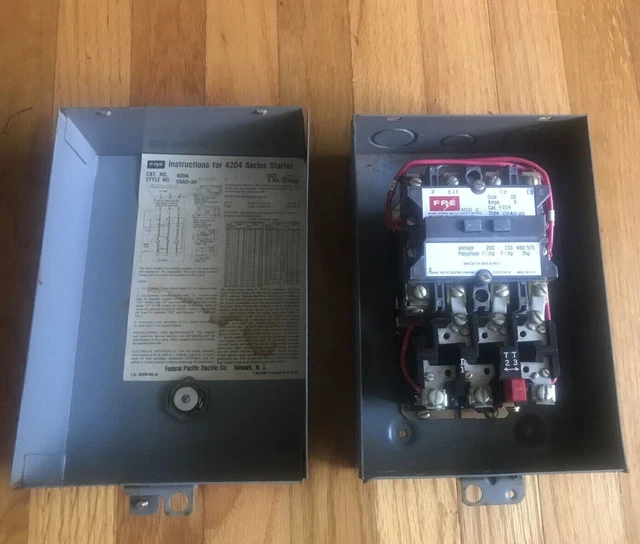 FPE FEDERAL PACIFIC Electric Motor Starter 4204 Model C 9A 3Ph w ...