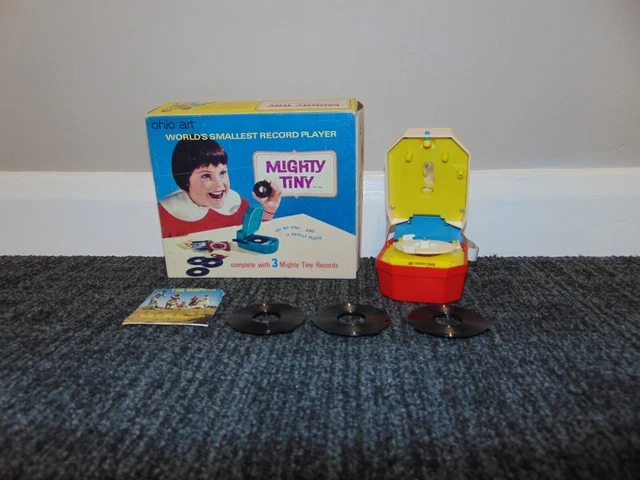 OHIO ART - Mighty Tiny Record Player with 3 Tiny Records and Original Box £44.99 - PicClick UK