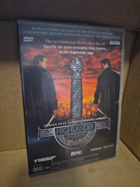 HIGHLANDER - ENDGAME DVD - Christopher Lambert (Region 4, 2000) $11.50 ...