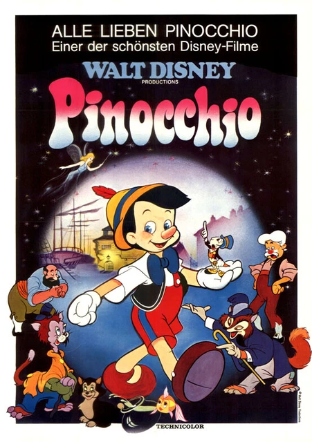 PINOCCHIO ORIGINAL A0 Kinoplakat Walt Disney / Hamilton Luske / Ben ...