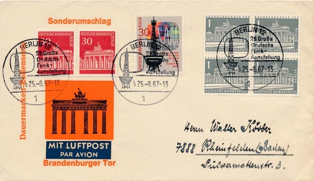 LETTRE BELEG RFA Berlin Sonderumschlag Exposition 1967. X34 EUR 35,19 ...