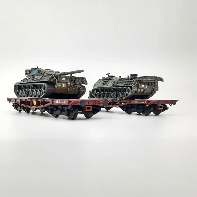 45115 ACME H0 FS Set 2 Wagons Plate-Forme À Chariots Rlmmp-T, Leopard ...