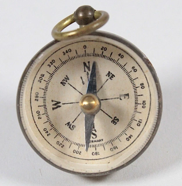 ANTIQUE BRASS CASED pocket compass small sized early 20th century #37 £ ...