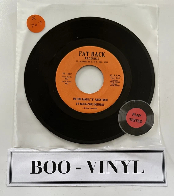 GP AND THE Soul Emiscaries - The Lone Ranger "N" Funky Tonto, 7" vinyle ...